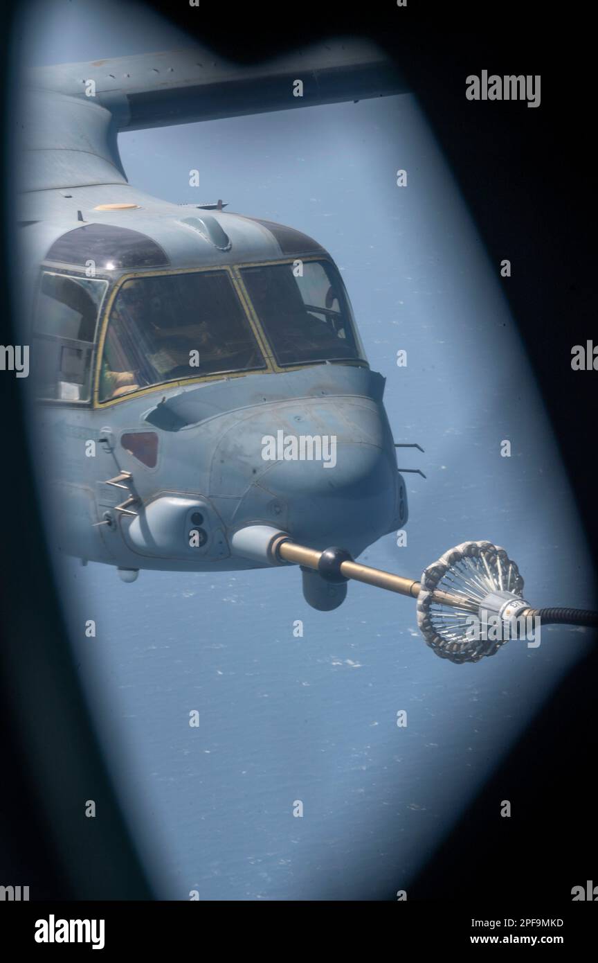 A U.S. Marine Corps MV-22B assigned to Marine Medium Tiltrotor Squadron ...