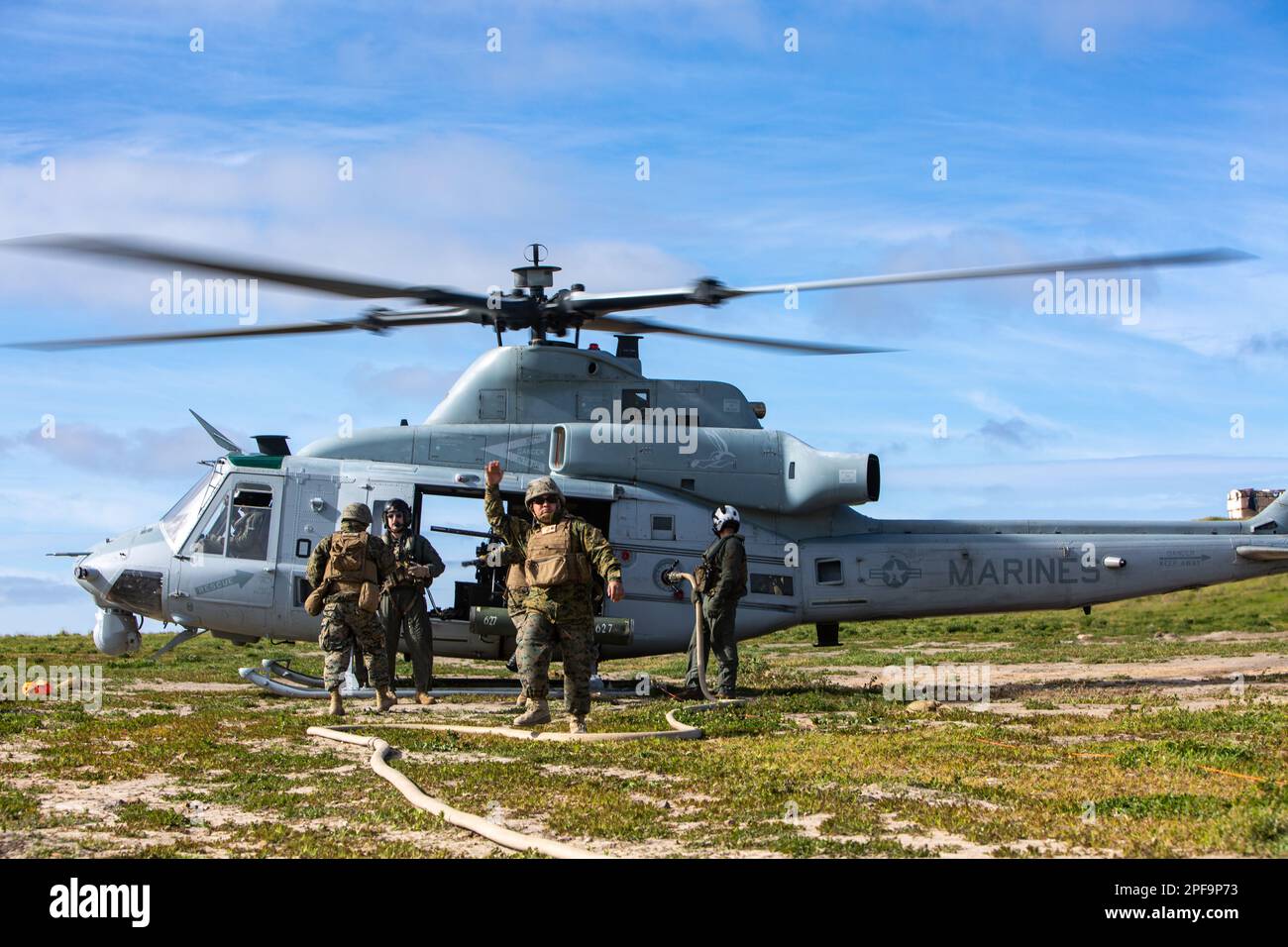 U.S. Marine bulk fuel specialists with Marine Wing Support Squadron 473 ...