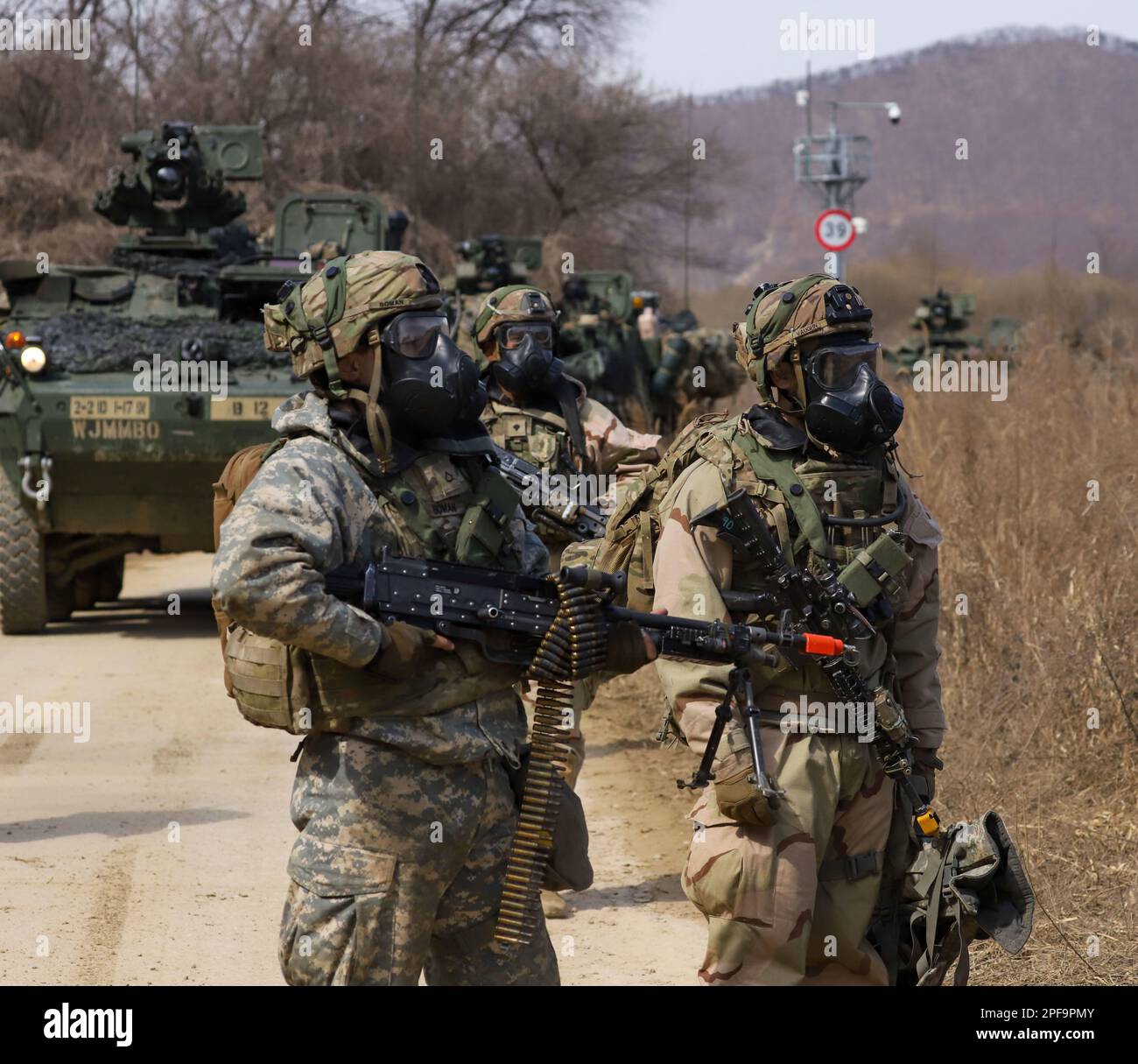 U.S. Army Soldiers assigned to 1-17th Battalion, 2nd Striker Brigade ...