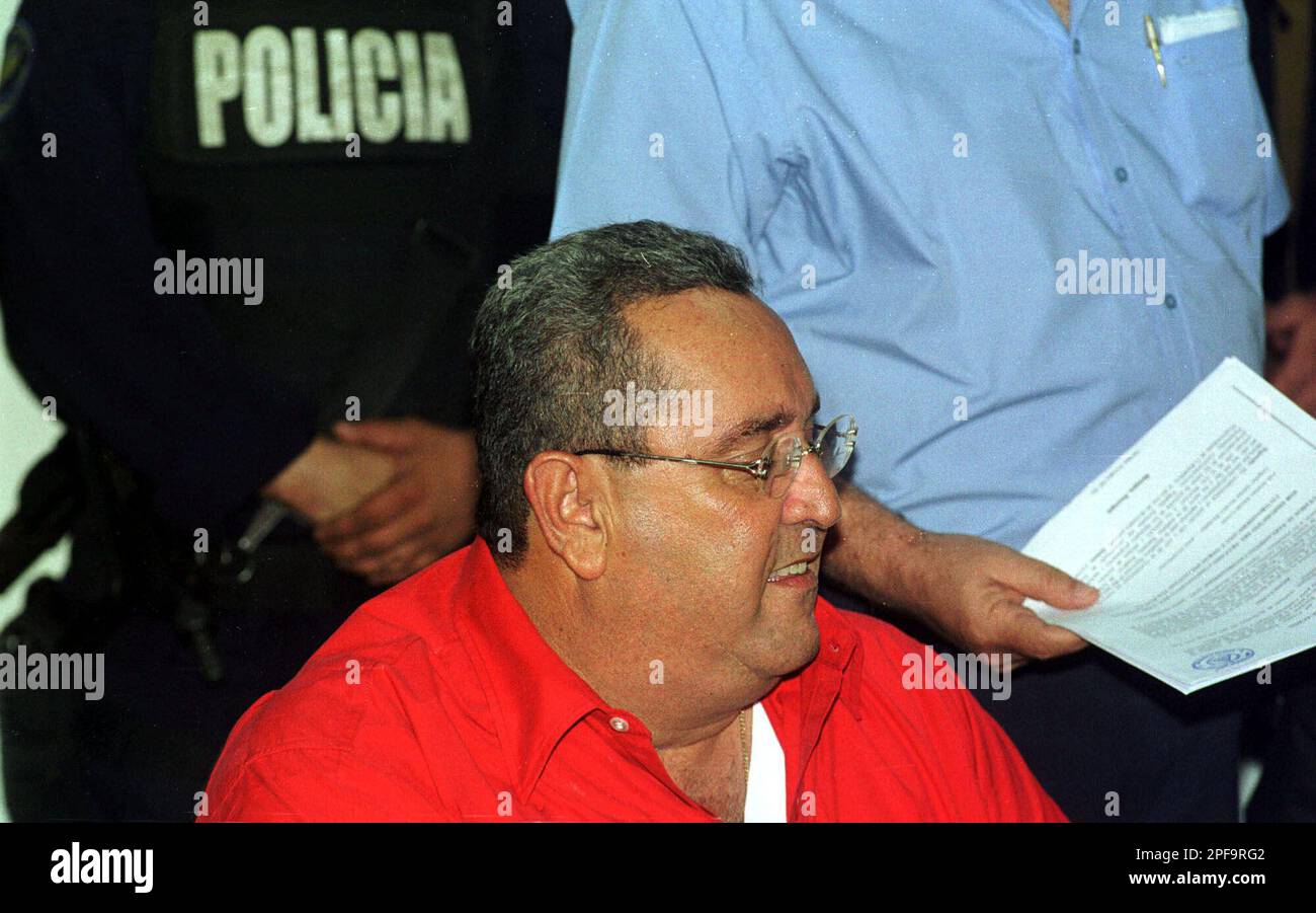 Former Nicaraguan President Arnoldo Aleman is seen during a judicial ...