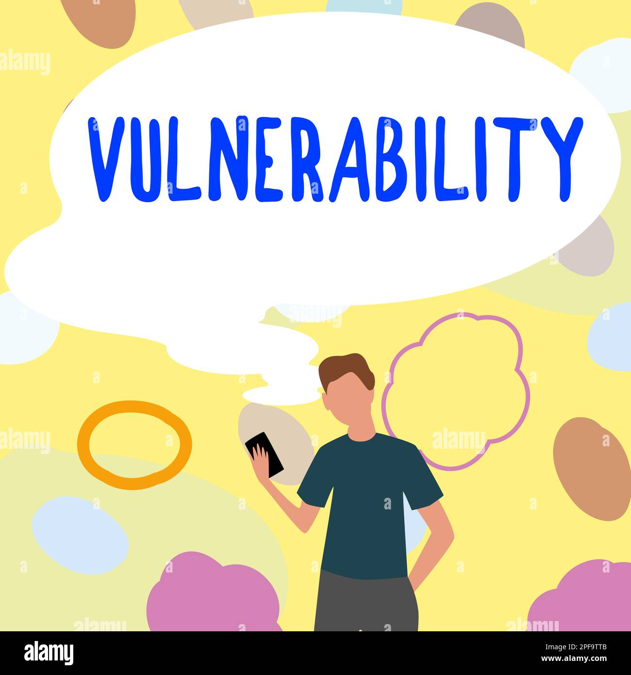 Text caption presenting Vulnerability. Concept meaning State of being ...