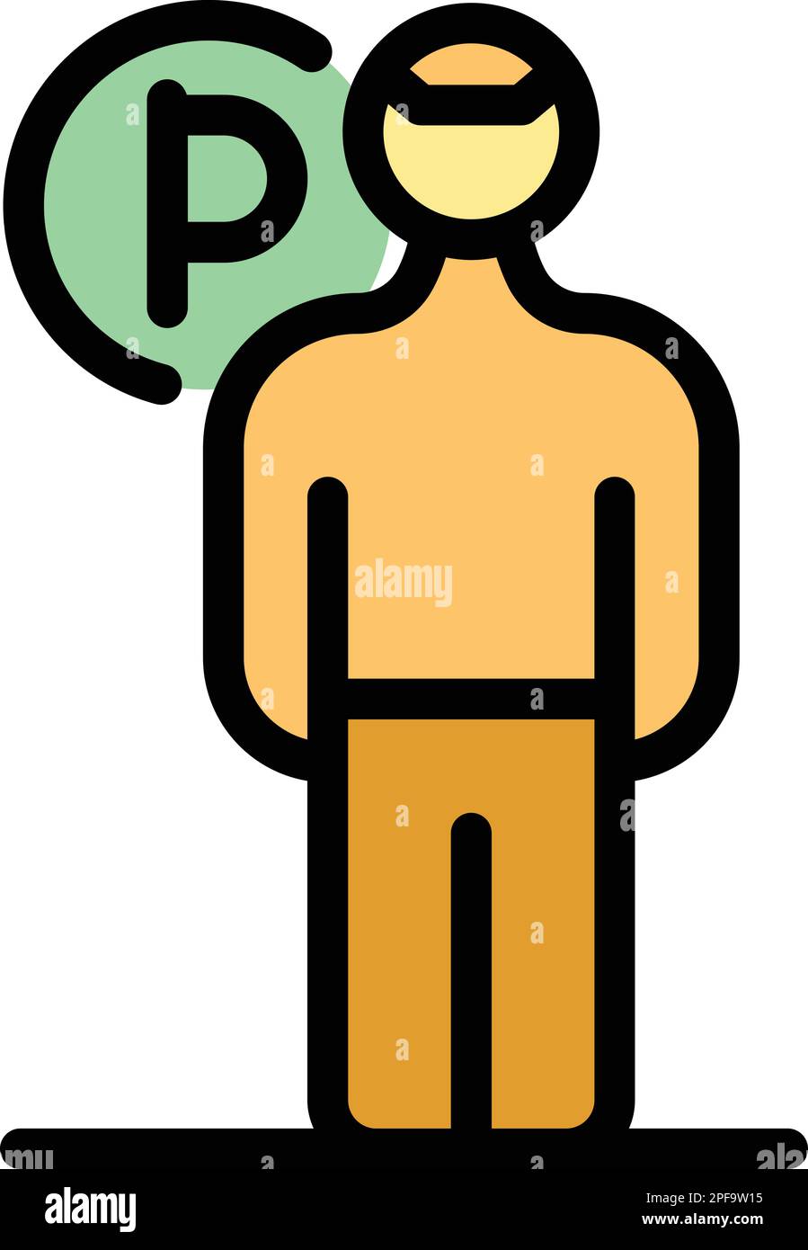 Parking worker icon. Outline parking worker vector icon for web design isolated on white ...