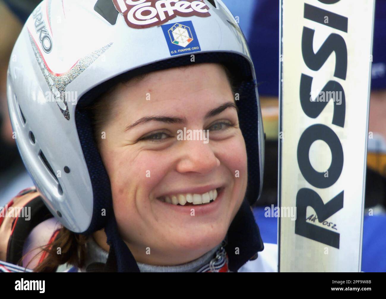 Italy's Karen Putzer smiles in the finish area after winning the women ...