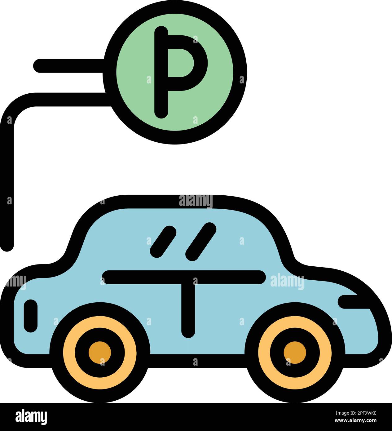 Car parking space icon. Outline car parking space vector icon for web ...