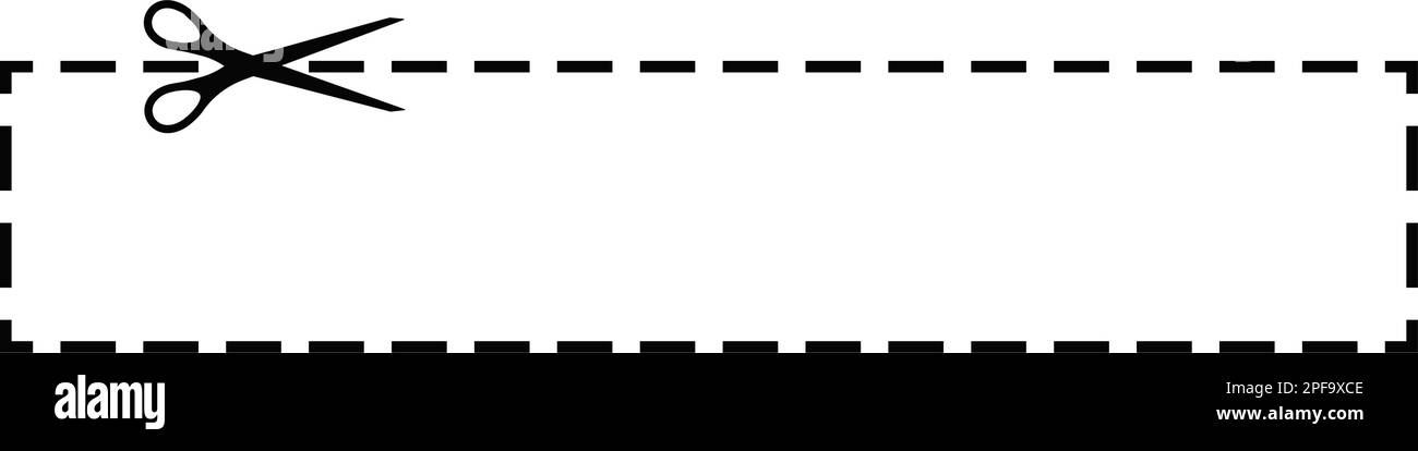 Scissors cut coupon dotted line with dash icon Stock Vector Image & Art ...