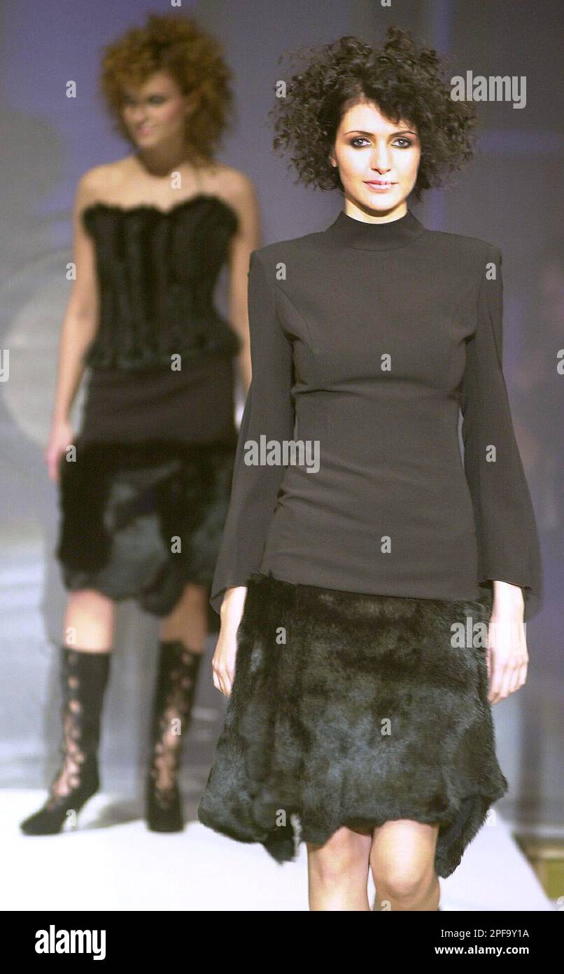 A Polish model displays a creation of young fashion designer Eva Minge ...