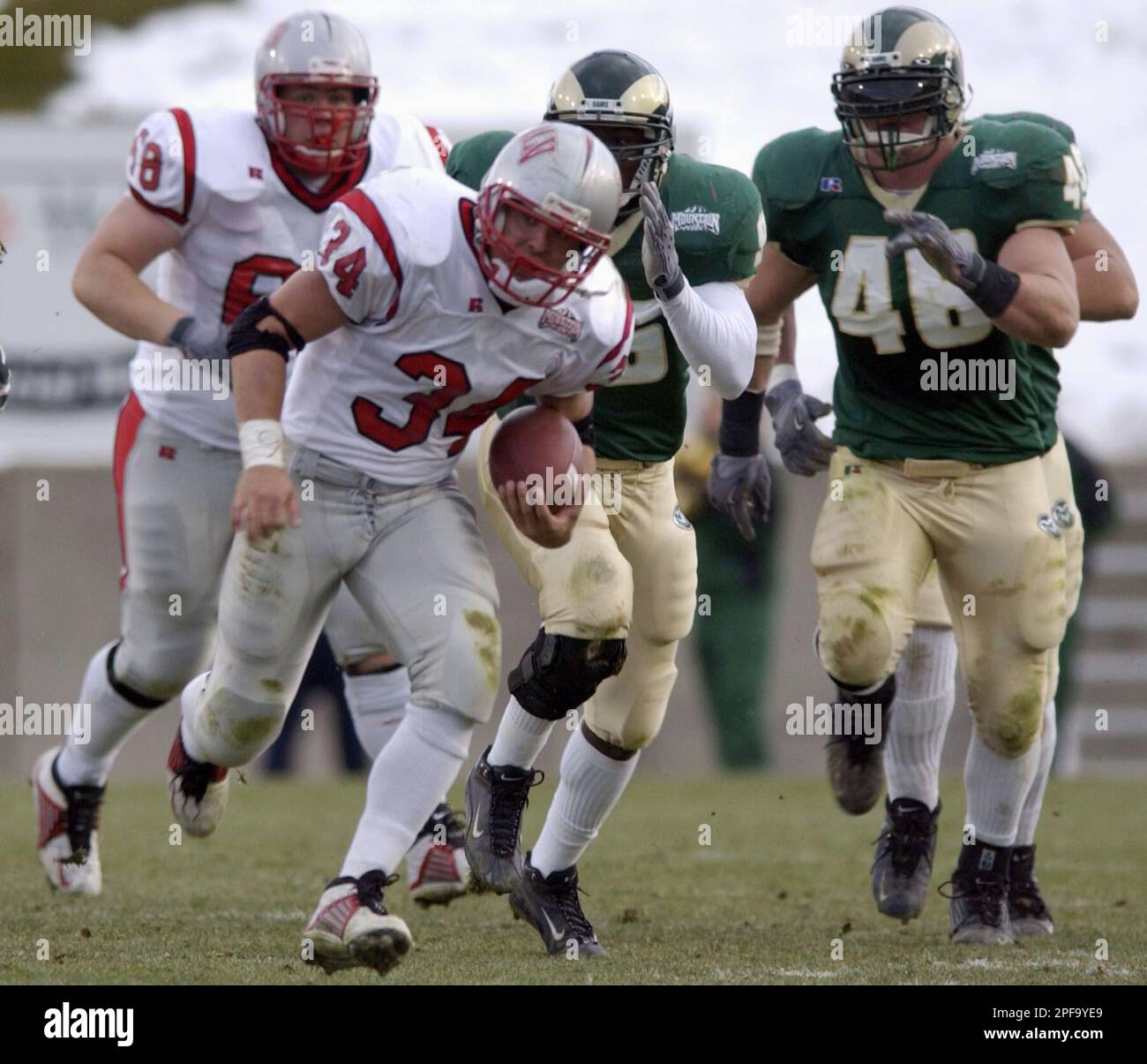 UNLV running back Joe Haro, front, breaks away for a long gain after ...