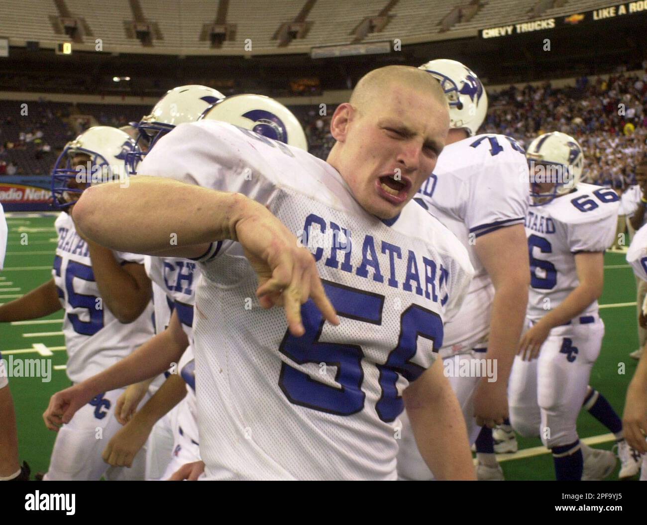 Indianapolis Chatard linebacker Kevin Conard celebrates winning the ...