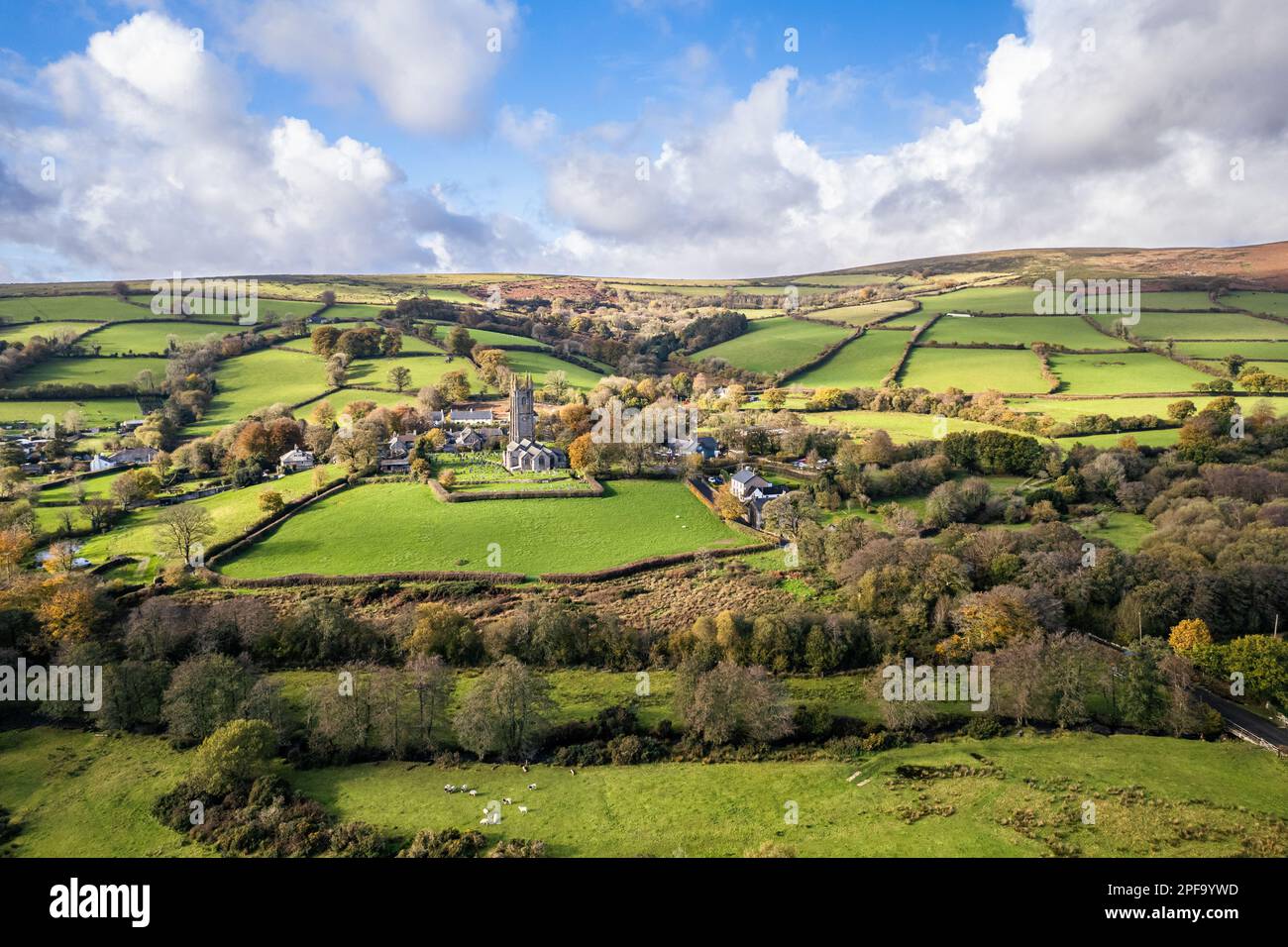 St Pancras Church in Widecombe in the Moor, Haytor Rocks, Dartmoor ...