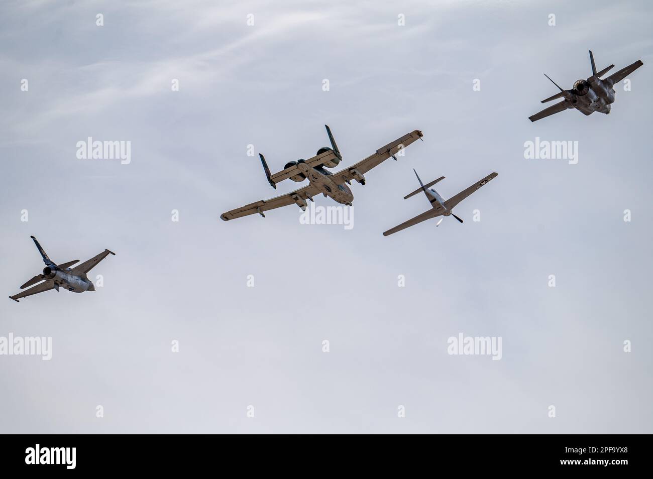 A U.S. Air Force A-10C Thunderbolt II flies alongside an F-16 Fighting ...