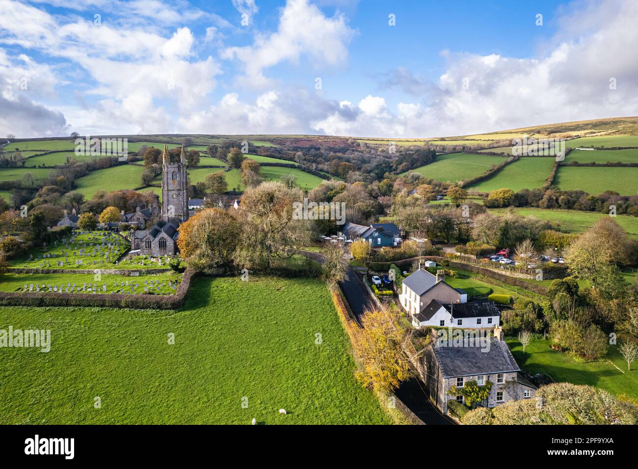St Pancras Church in Widecombe in the Moor, Haytor Rocks, Dartmoor ...