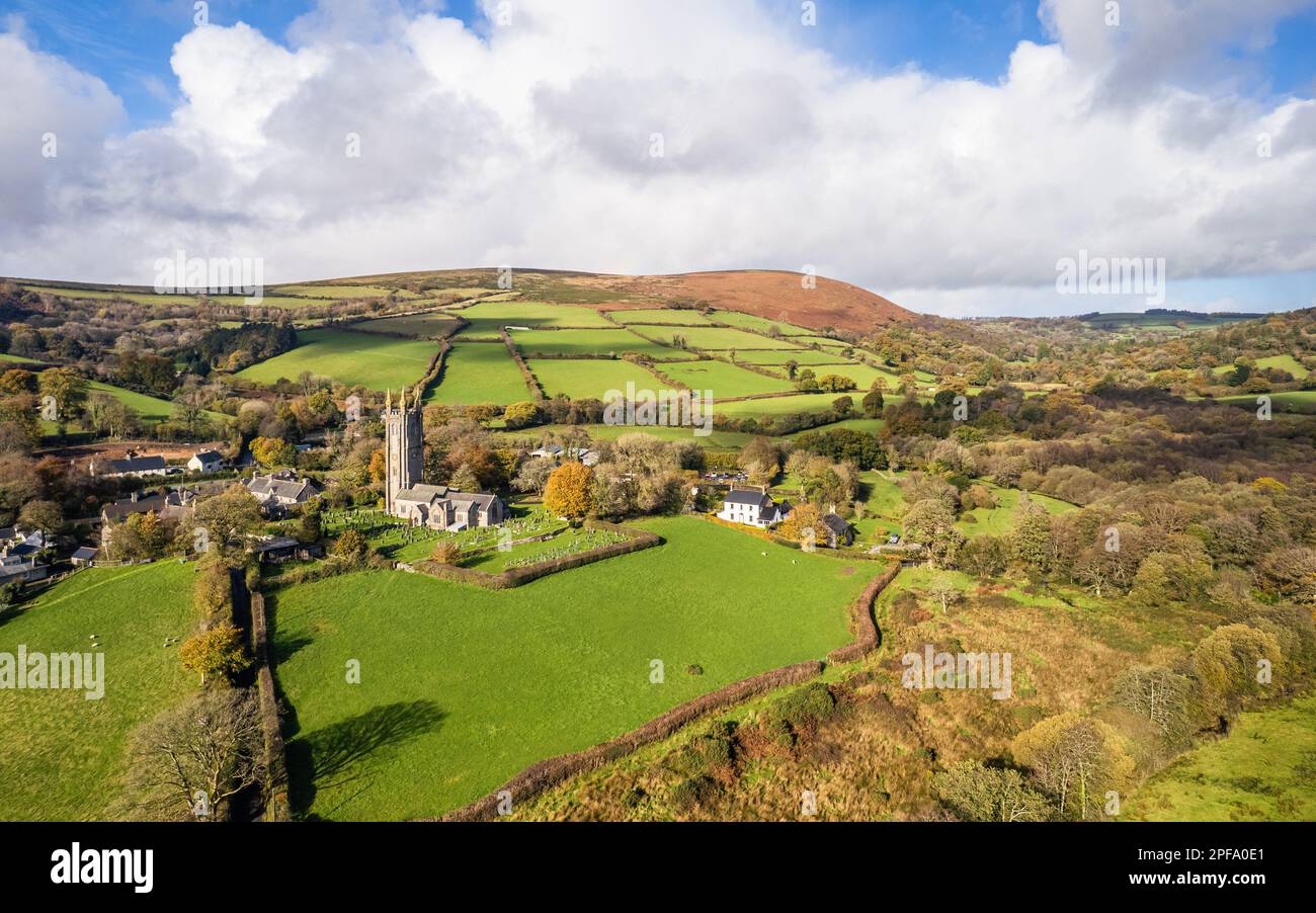St Pancras Church in Widecombe in the Moor, Haytor Rocks, Dartmoor ...