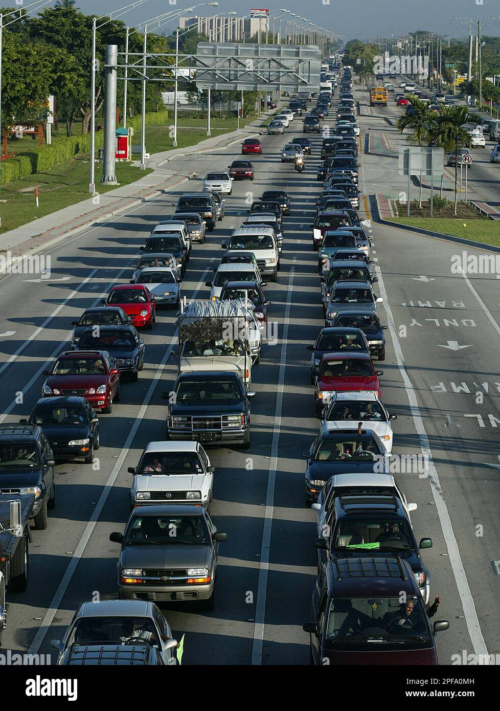 Protesters slow traffic down to a 10 mph crawl along State Route 7 as ...