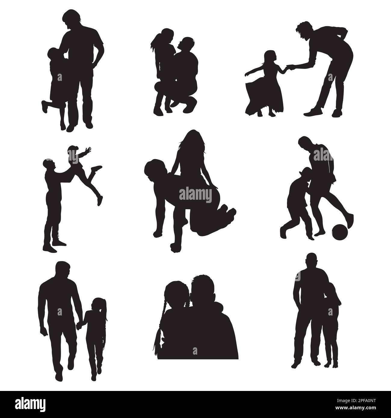 Father and daughter silhouettes, Dad and daughter silhouettes Stock ...