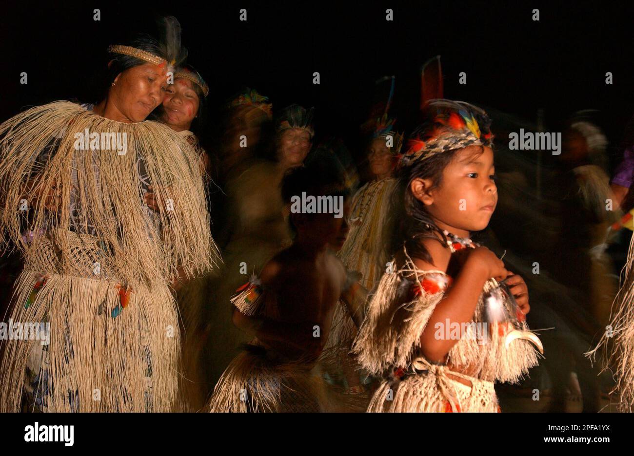 Macushi Indians perform a traditional dance during Rupununi Day in ...