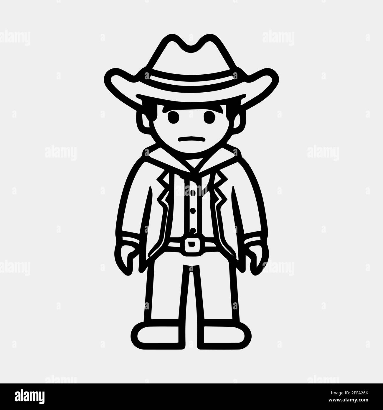 a cute cowboy vector silhouette Stock Vector Image & Art - Alamy
