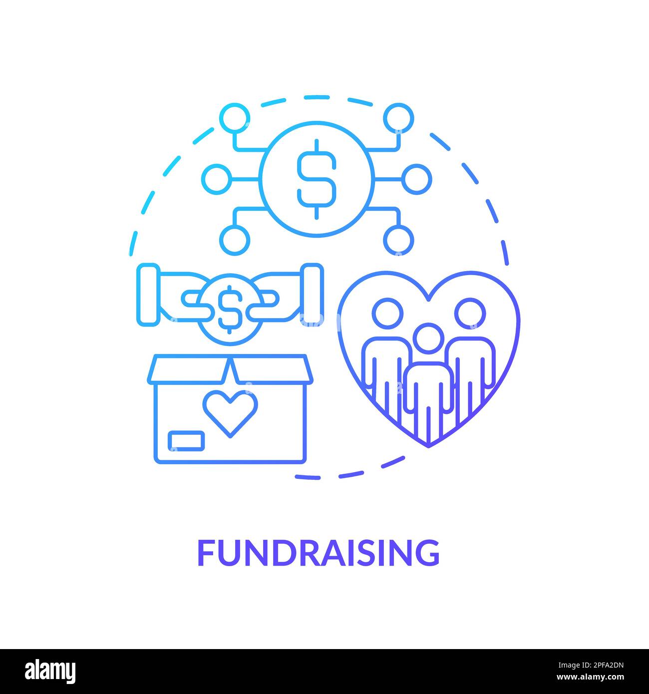 Fundraising blue gradient concept icon Stock Vector Image & Art - Alamy