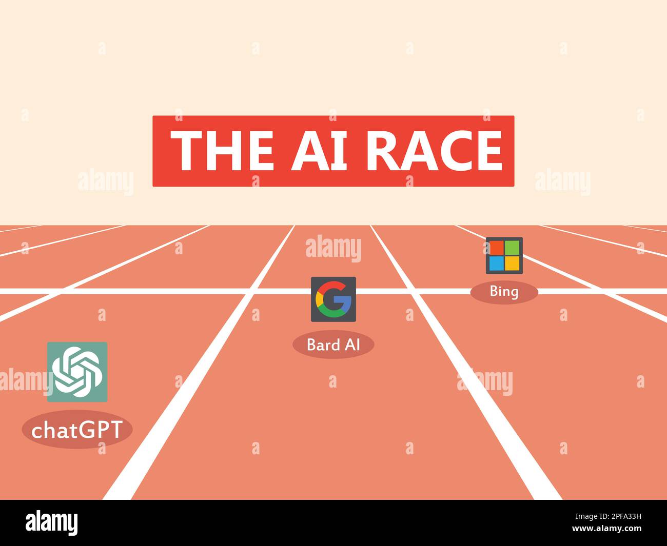 chatgpt bard and bing ai competition comparison concept. ai race ... chatgpt bard and bing ai competition comparison concept. ai race ...