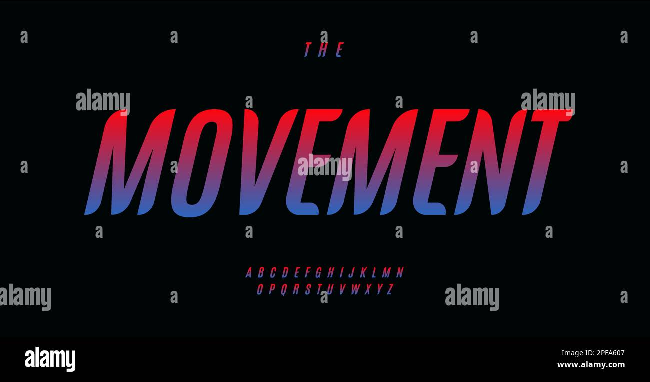 High italic rounded alphabet, dynamic movement letters, elegant sporty ...