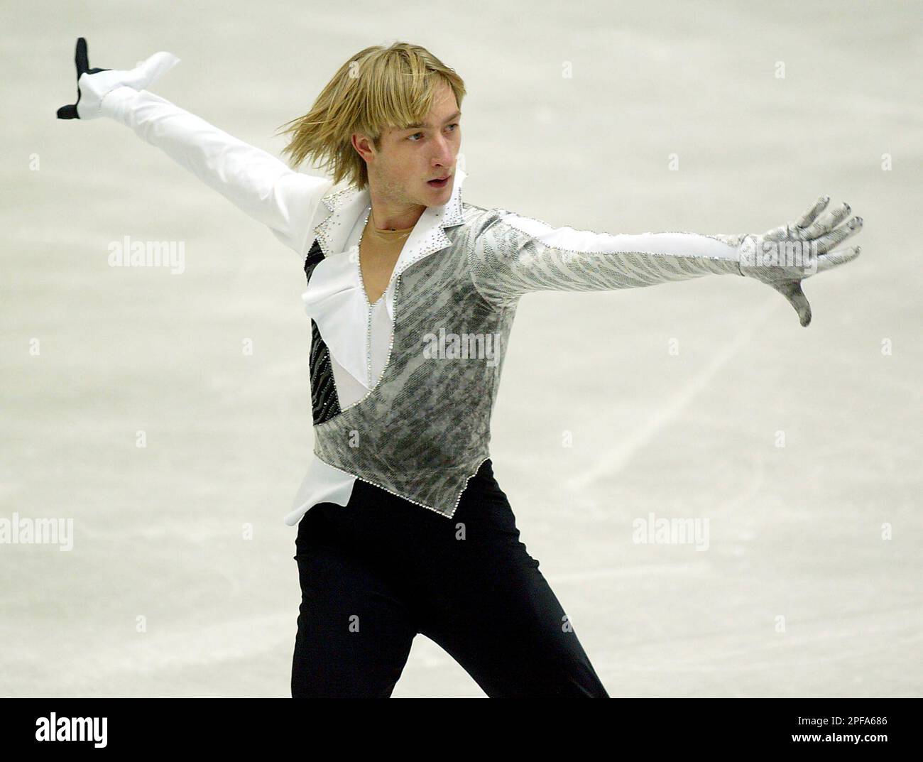 Evgeni Plushenko from Russia performs his free skating at the ISU Grand ...