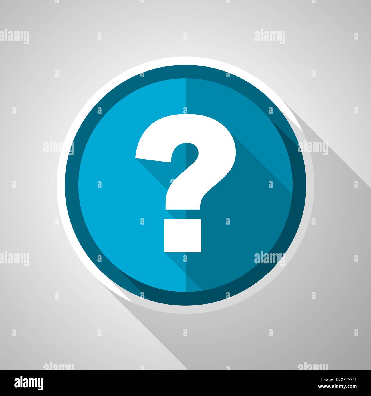 Question mark symbol, flat design vector blue icon with long shadow ...