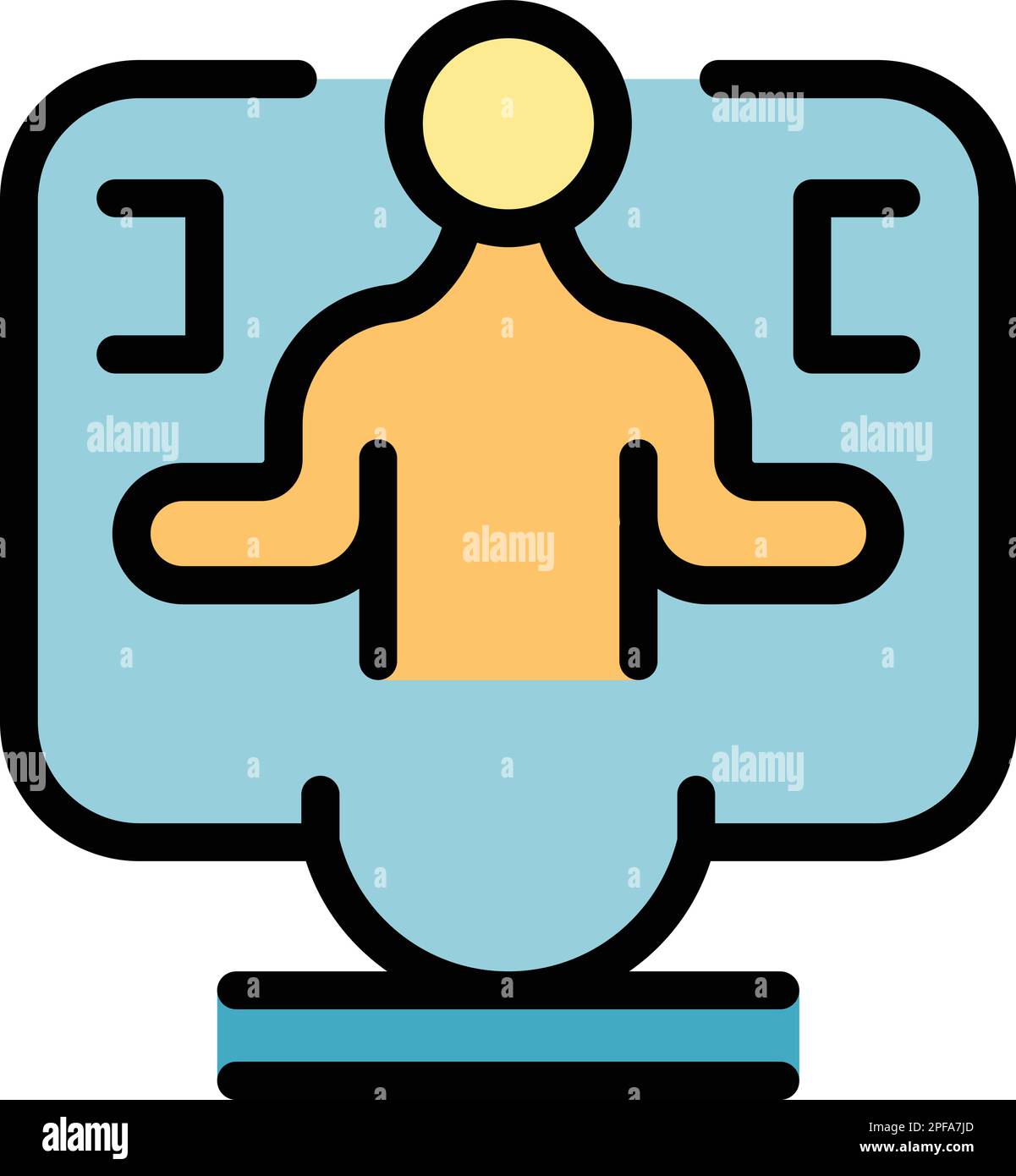 Manager online lesson icon. Outline Manager online lesson vector icon ...
