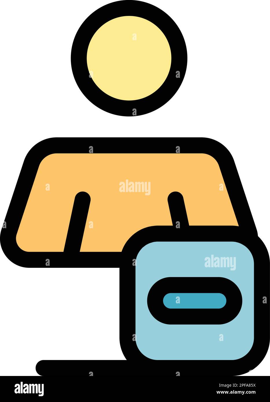 Reject user icon. Outline reject user vector icon for web design ...