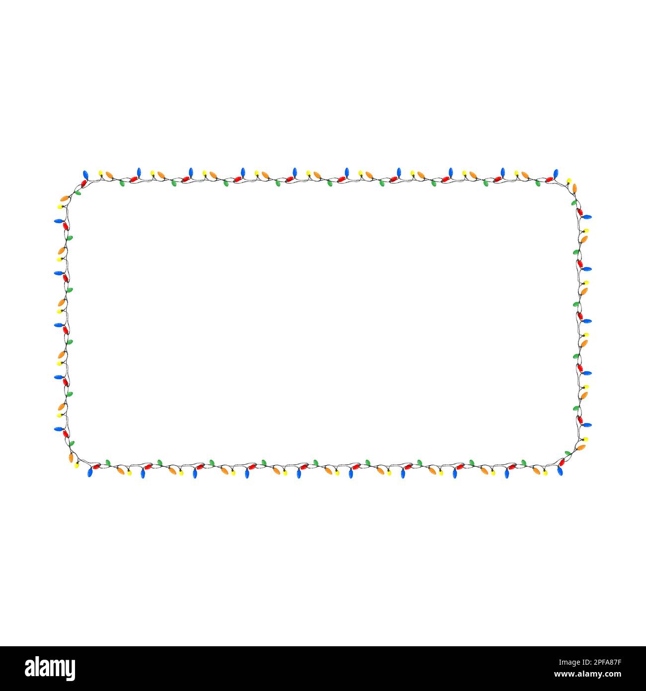 Rectangular frame with multi colored Christmas lights for garlands ...