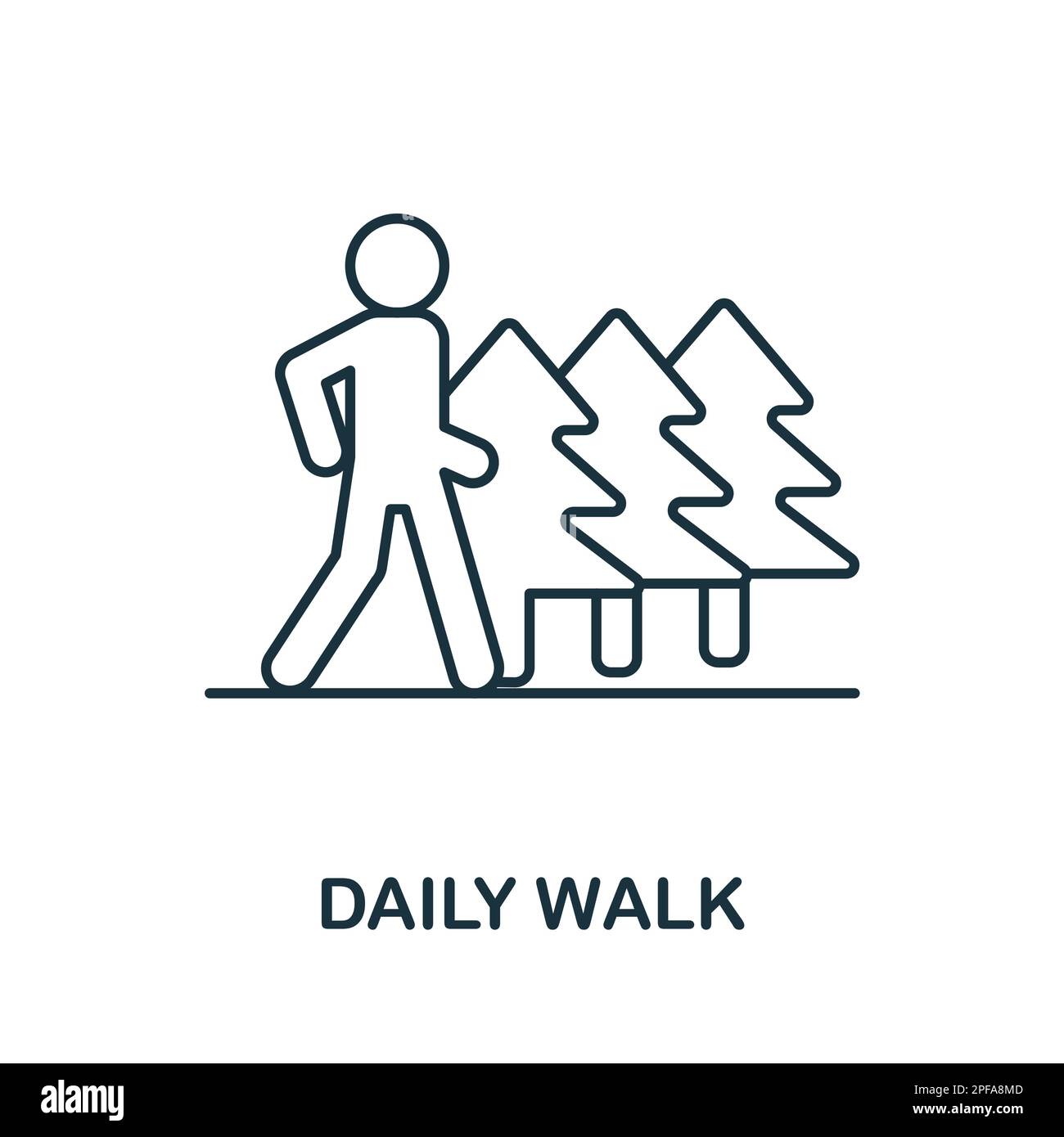 Daily Walk line icon. Monochrome simple Daily Walk outline icon for ...