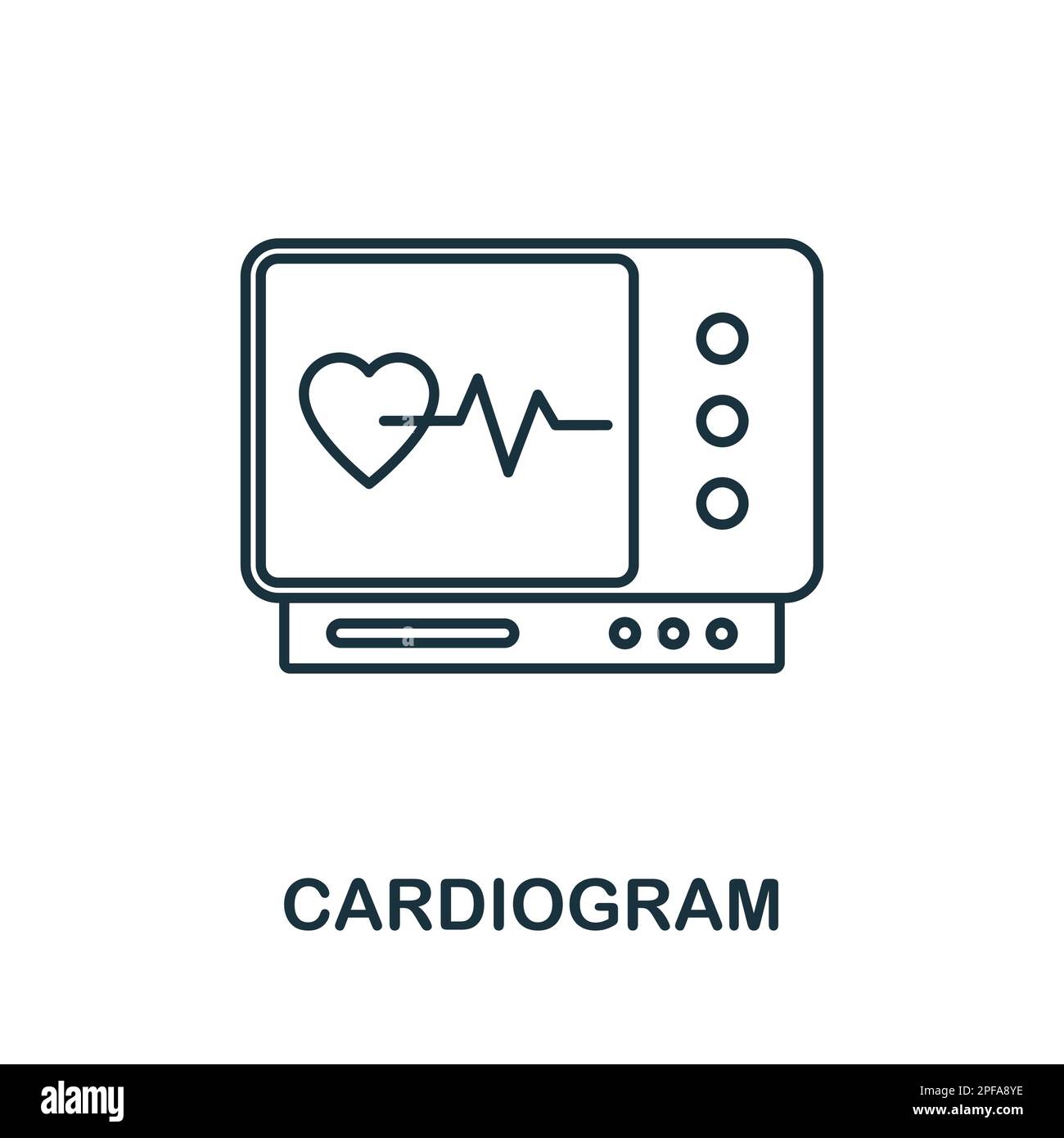 Cardiogram line icon. Simple element from healthcare collection ... Cardiogram line icon. Simple element from healthcare collection ...