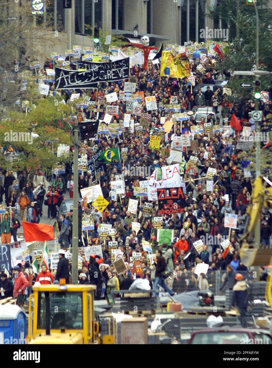 Thousands of students march through the streets of downtown Montreal ...
