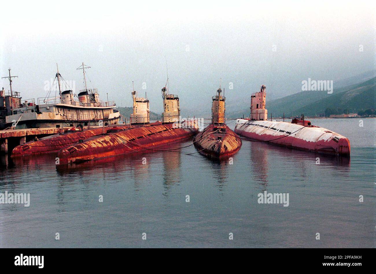 ** TO GO WITH THE STORY SLUGGED ALBANIA SUBMARINE ** Four Albanian ...