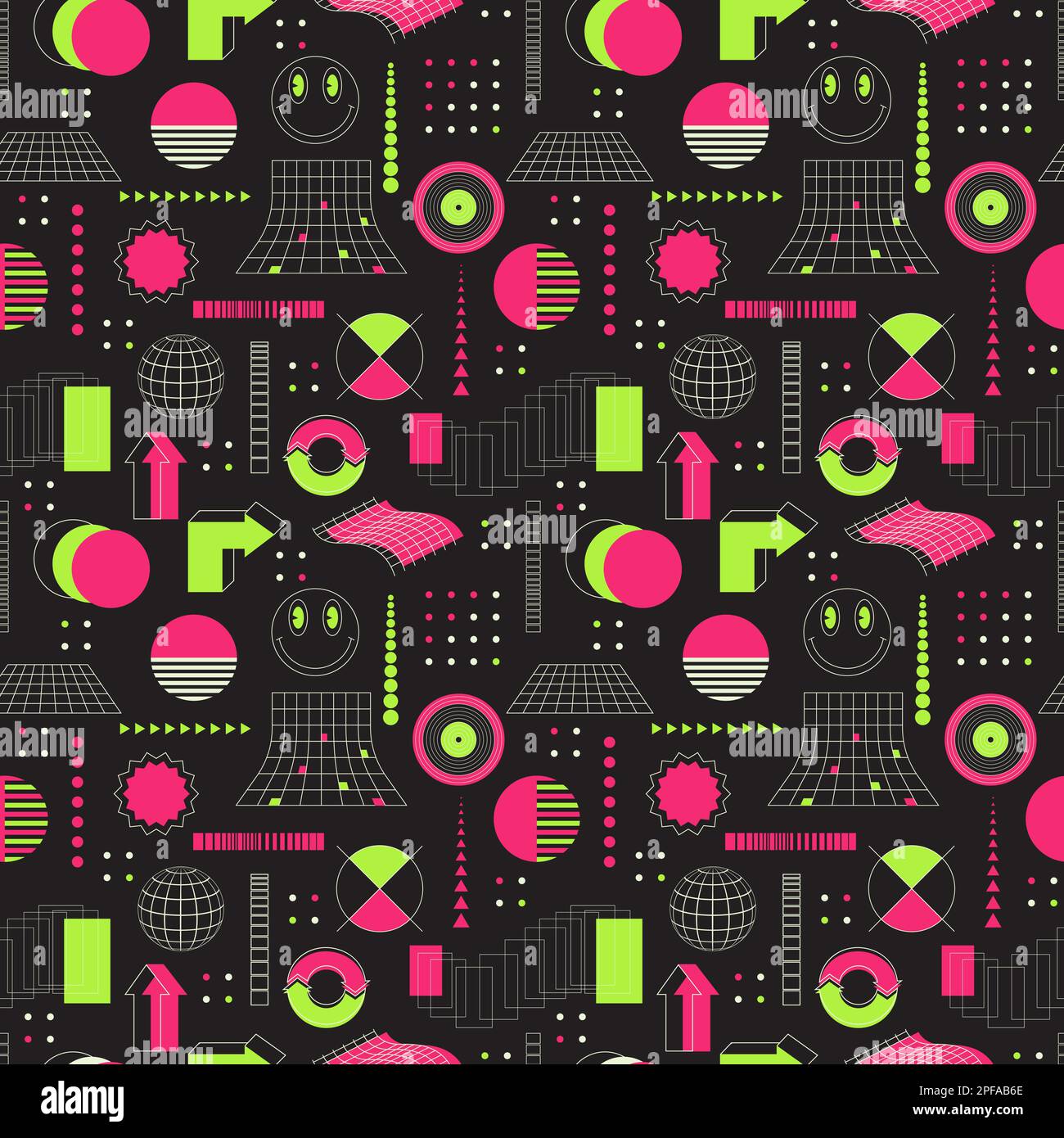 Seamless pattern with abstract geometric shapes, bold elements ...