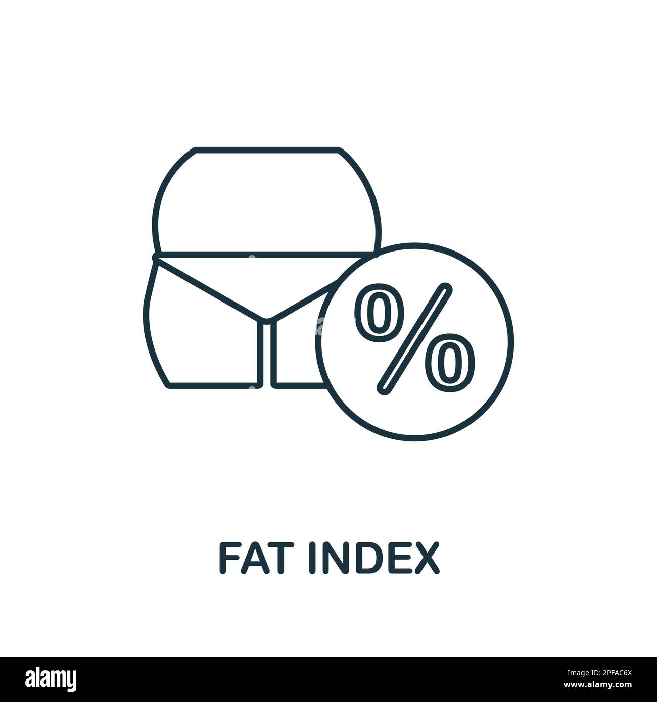 Fat Index line icon. Monochrome simple Fat Index outline icon for ...