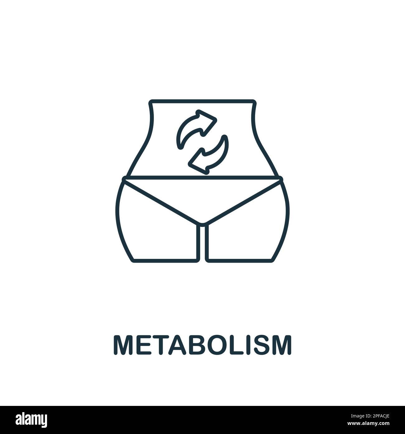 Metabolism line icon. Monochrome simple Metabolism outline icon for ...