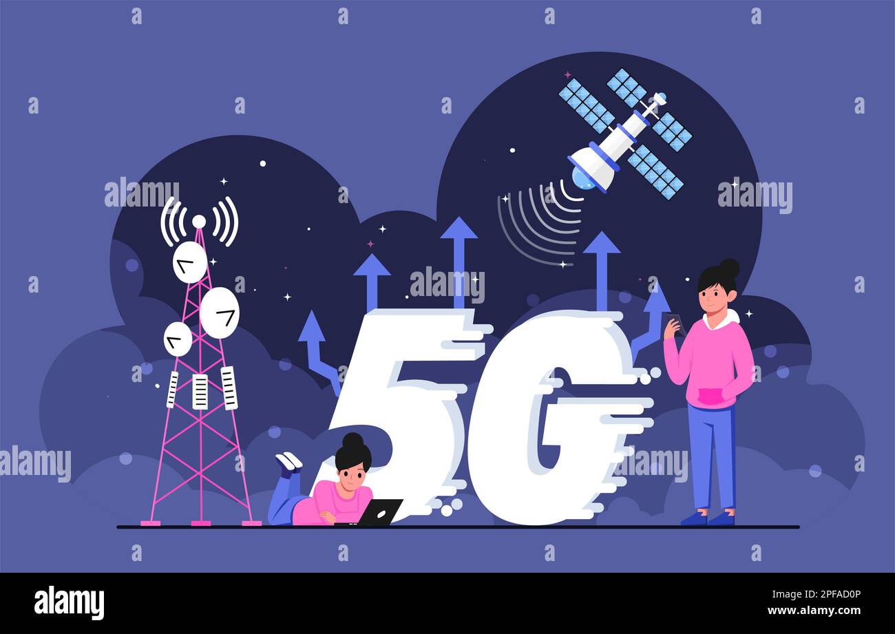 Mobile wireless 5th generation technology background design vector. 5G ...