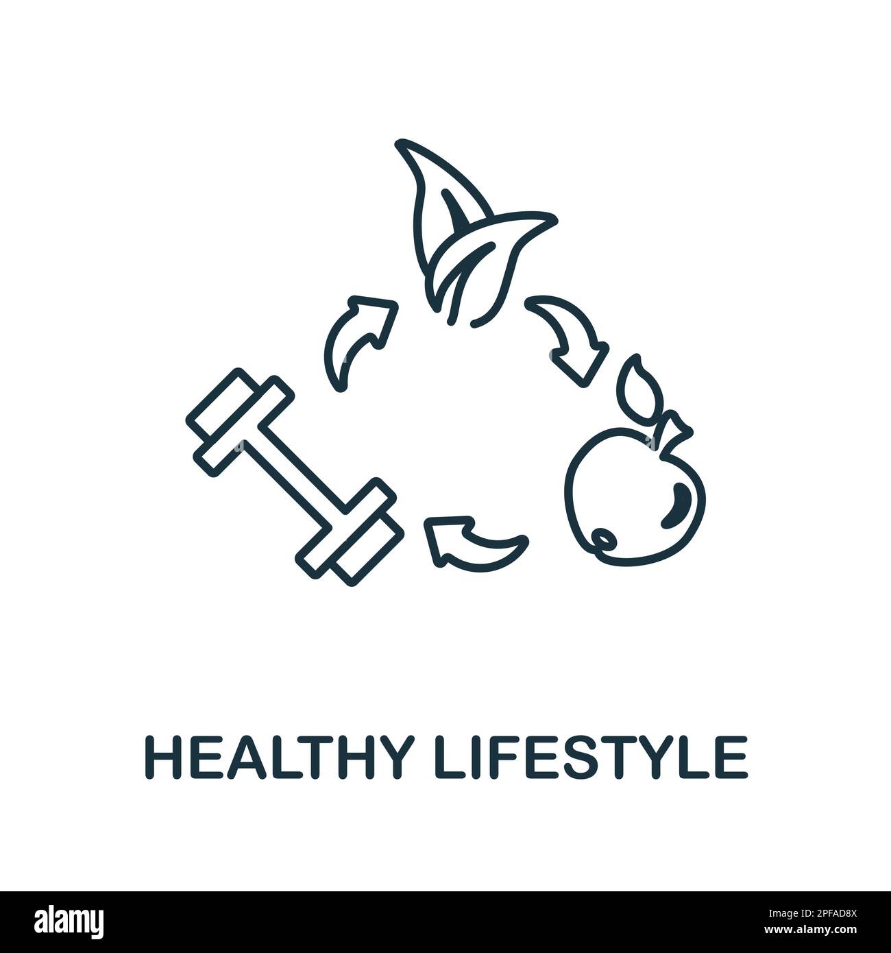 Healthy Lifestyle line icon. Monochrome simple Healthy Lifestyle ...