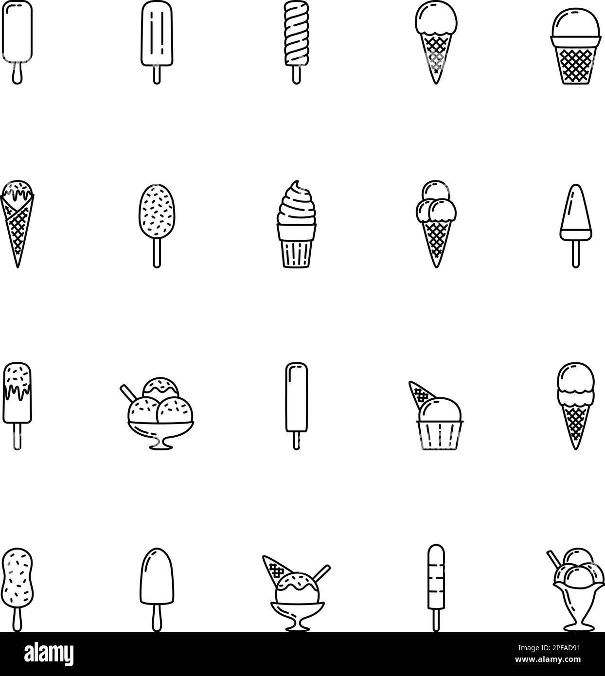 Set of ice cream icons, vector illustration Stock Vector Image & Art ...