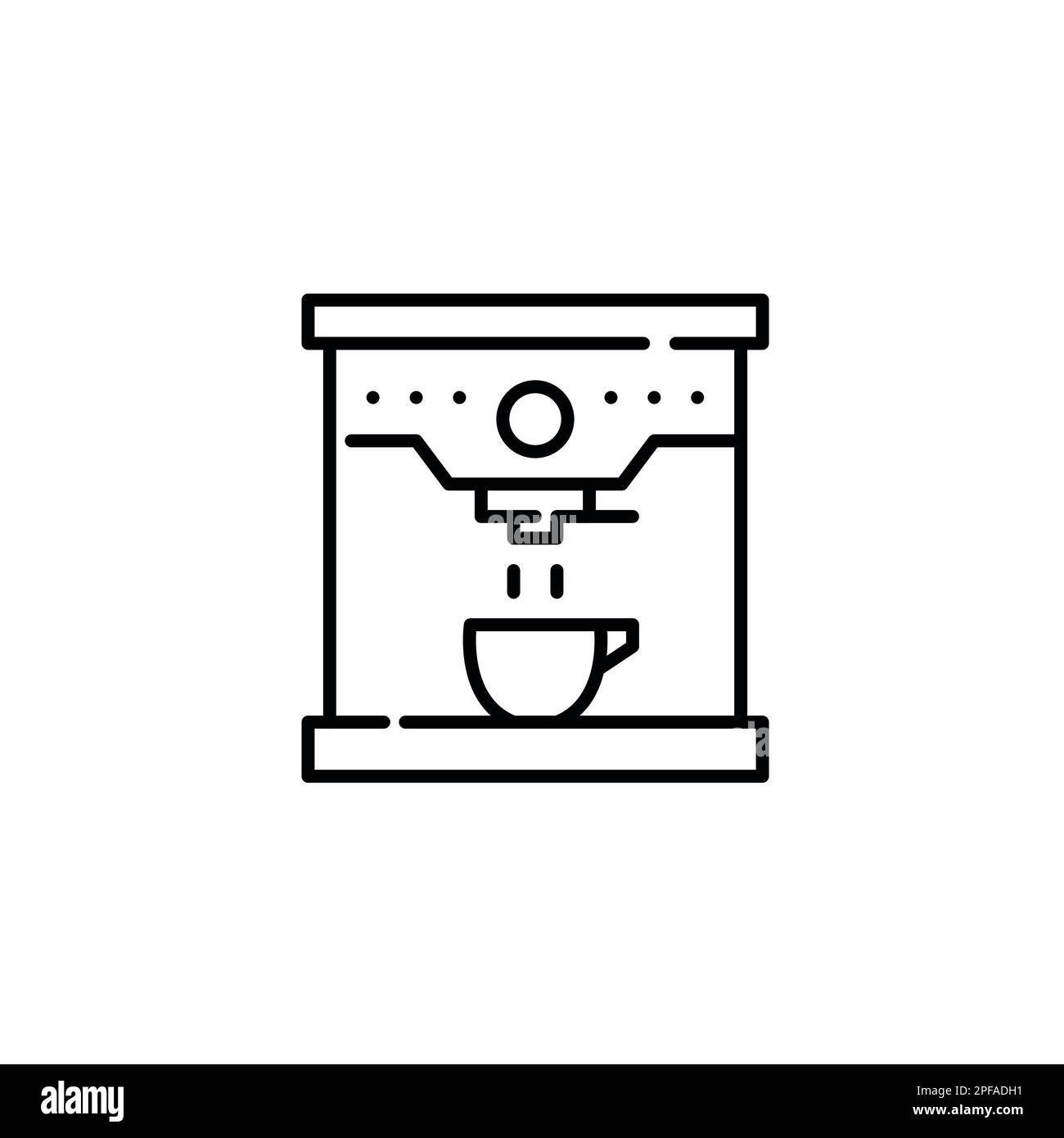 Espresso machine. Coffee maker brewing hot cup. Pixel perfect, editable ...