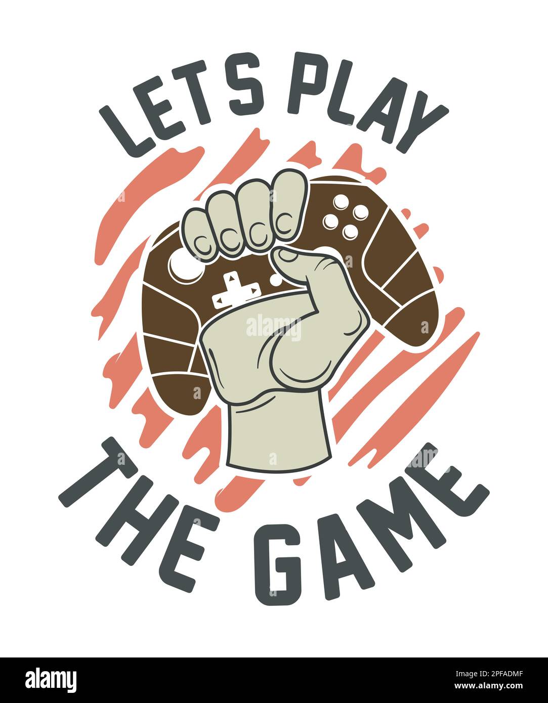 Let's play the game gaming t-shirt design with vector graphics Stock ...