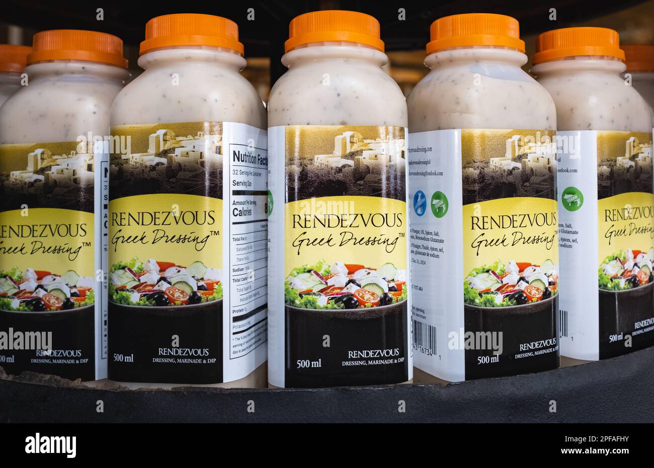 The Salad Dressing aisle at a Whole Foods Market Grocery Store. Variety ...