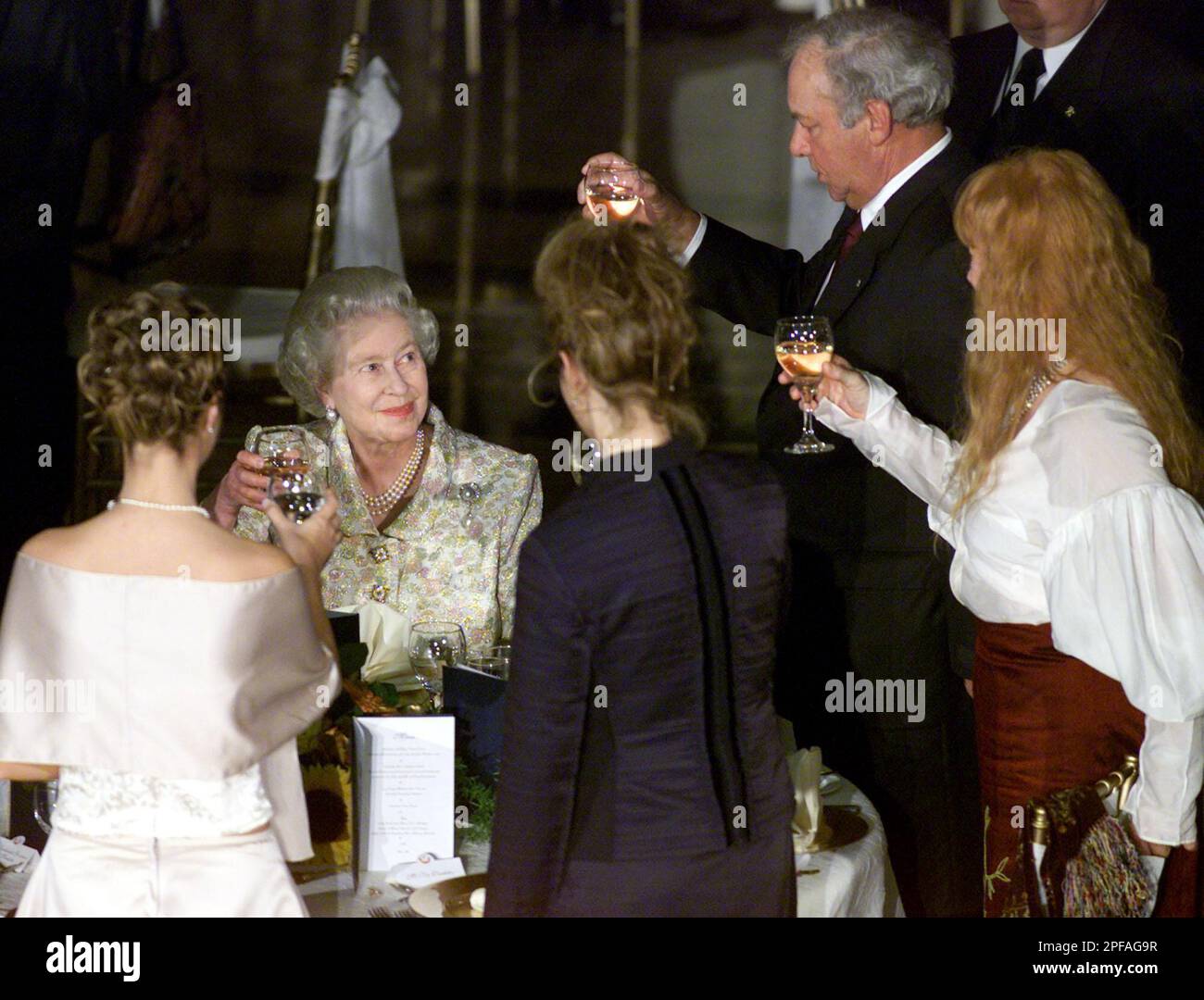 Queen Elizabeth II is toasted at a dinner in her honour in Winnipeg ...