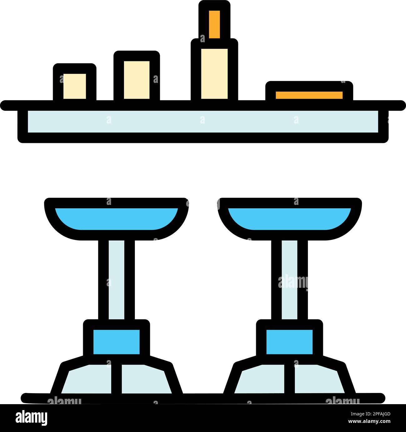 Serving bar counter icon. Outline Serving bar counter vector icon for ...
