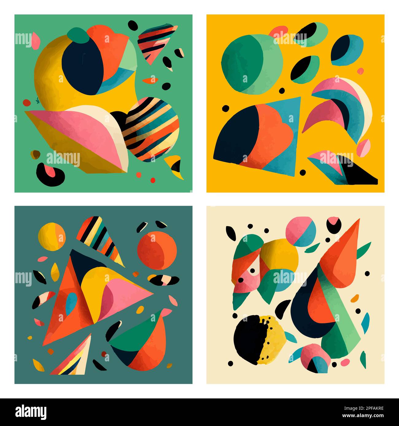 Vector set geometric bauhaus Cut Out Stock Images & Pictures - Alamy