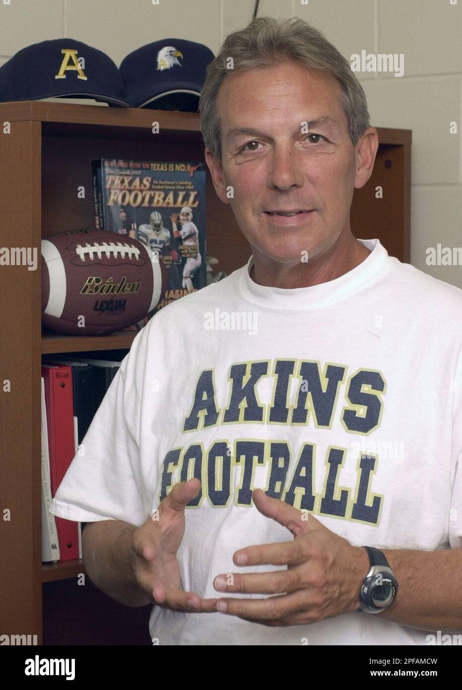 Akins High School head football coach Phil Bounds is shown in his ...