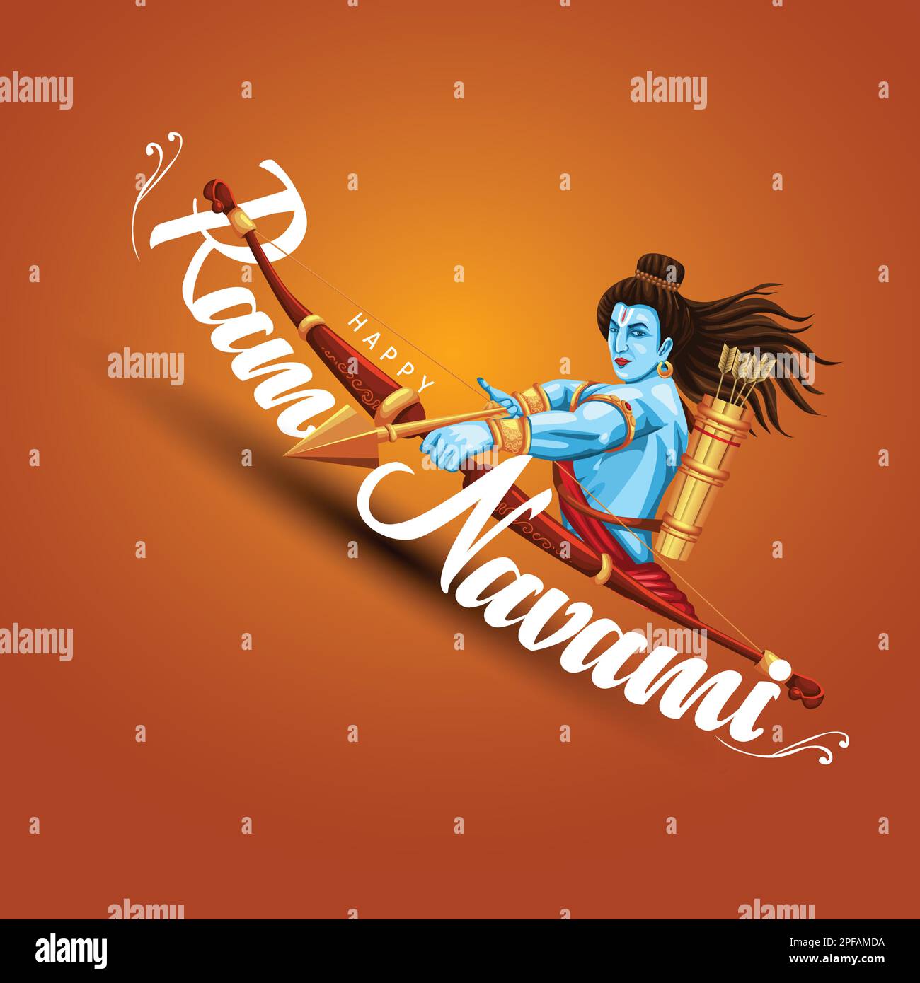 Happy Ram Navami festival of India. Lord Rama birth day. vector ...