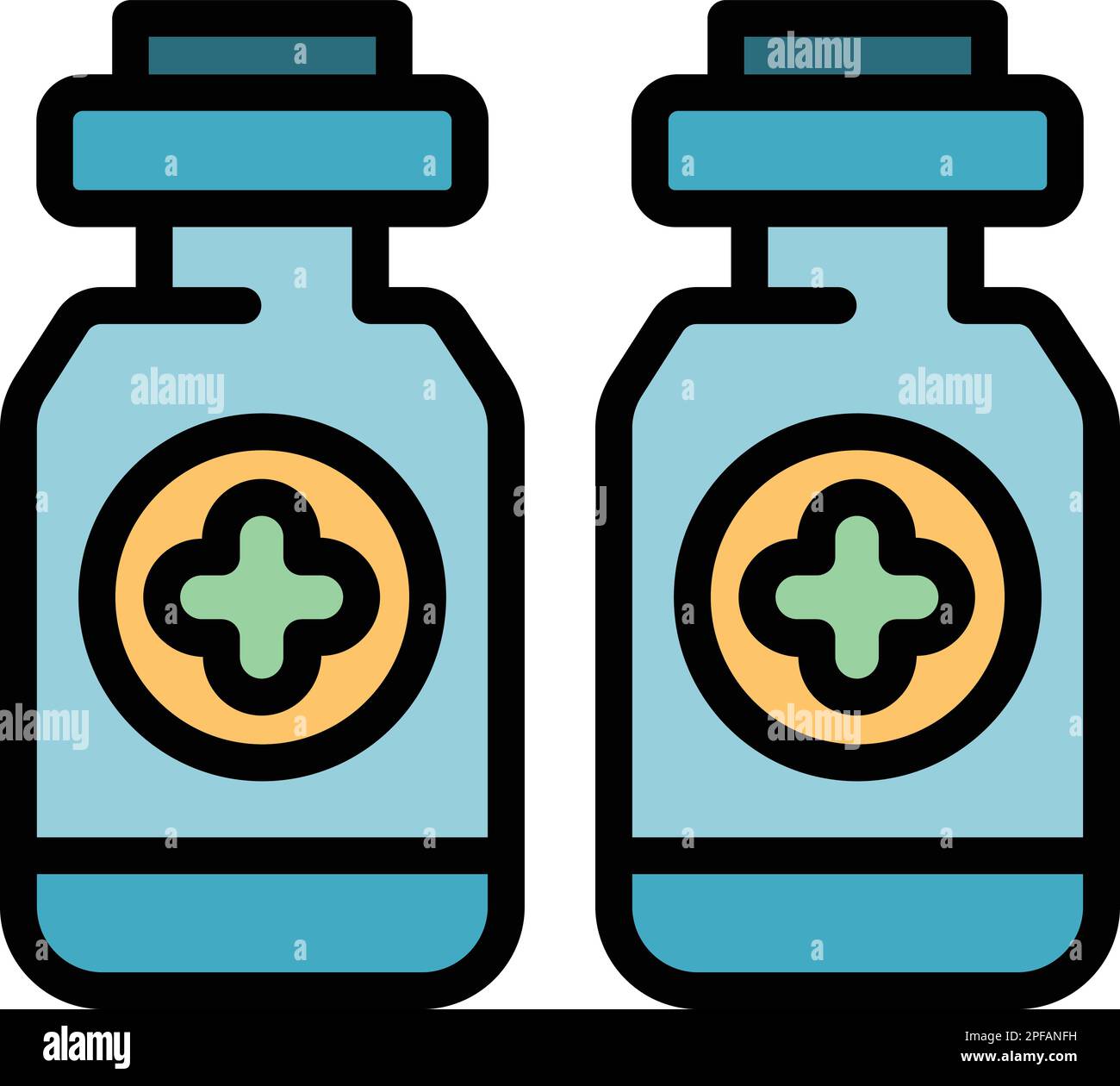 Vaccine vials icon. Outline vaccine vials vector icon for web design ...