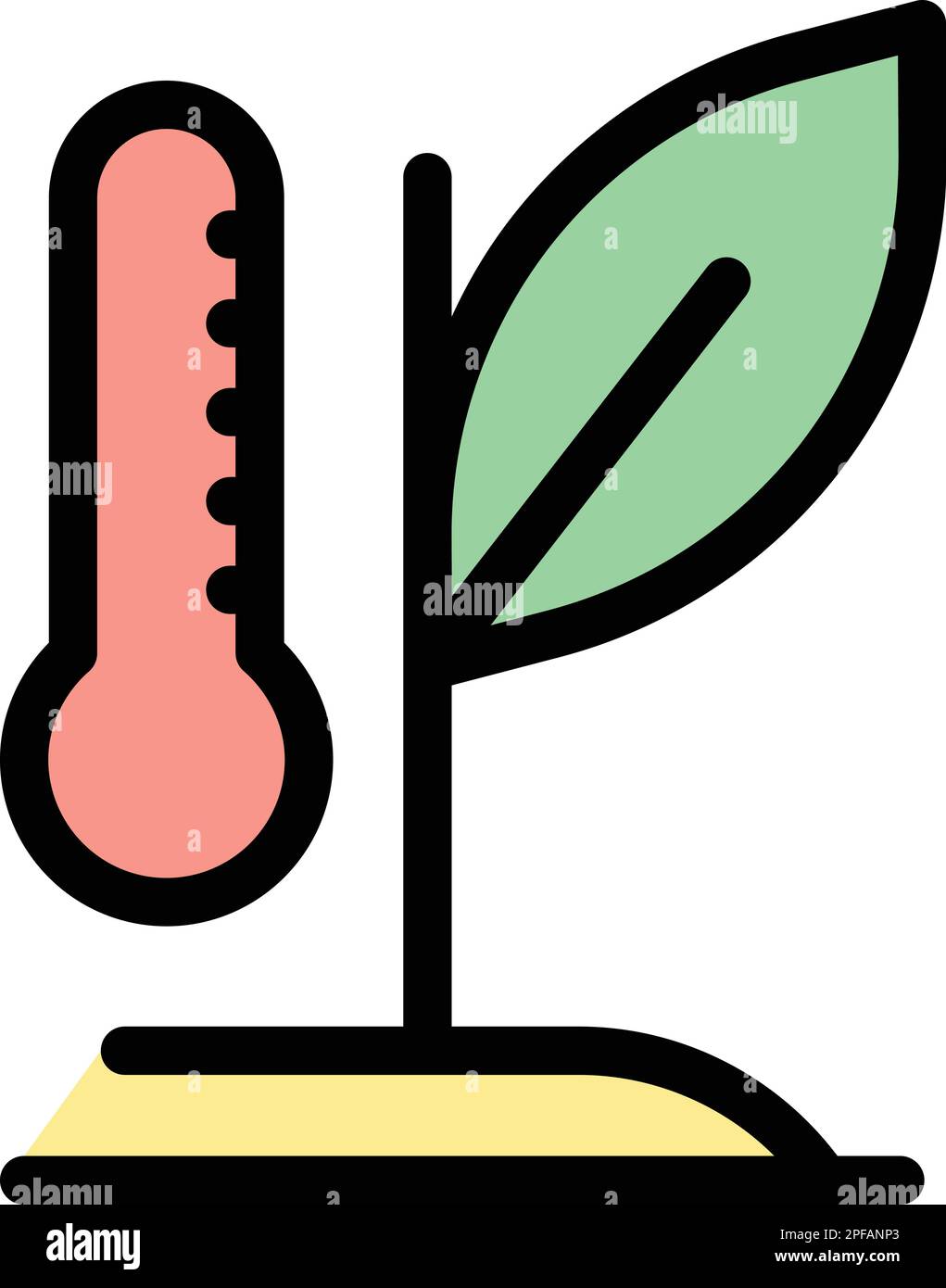 Temperature bio plant icon. Outline Temperature bio plant vector icon ...