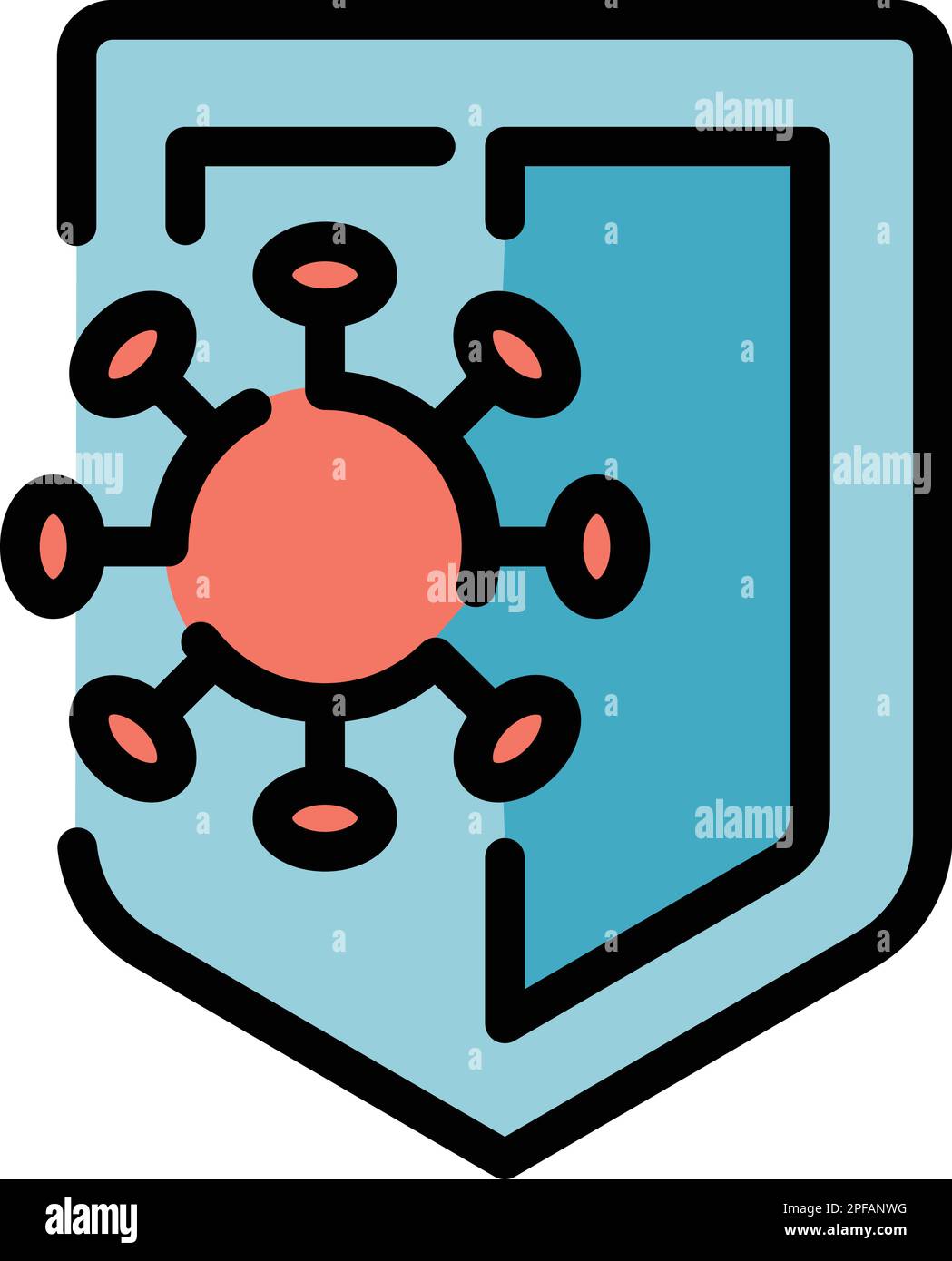 Shield immune icon. Outline shield immune vector icon for web design ...