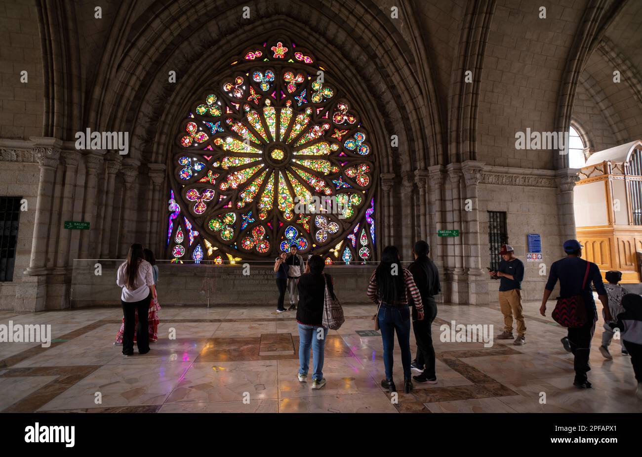 Quito, Pichincha / Ecuador - November 4 2022: Tourists taking photos in ...